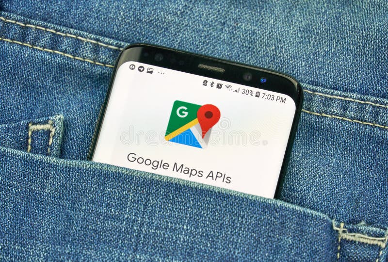 Google Maps Api on a Phone Screen in a Pocket Editorial Photo - Image ...