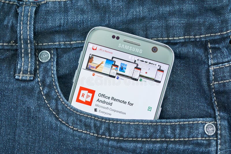 Microsoft Office Remote for Android Mobile Application on Screen of ...