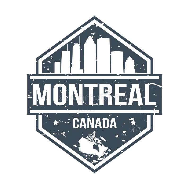 Montreal Canada Travel Stamp. Icon Skyline City Design Vector Stock ...