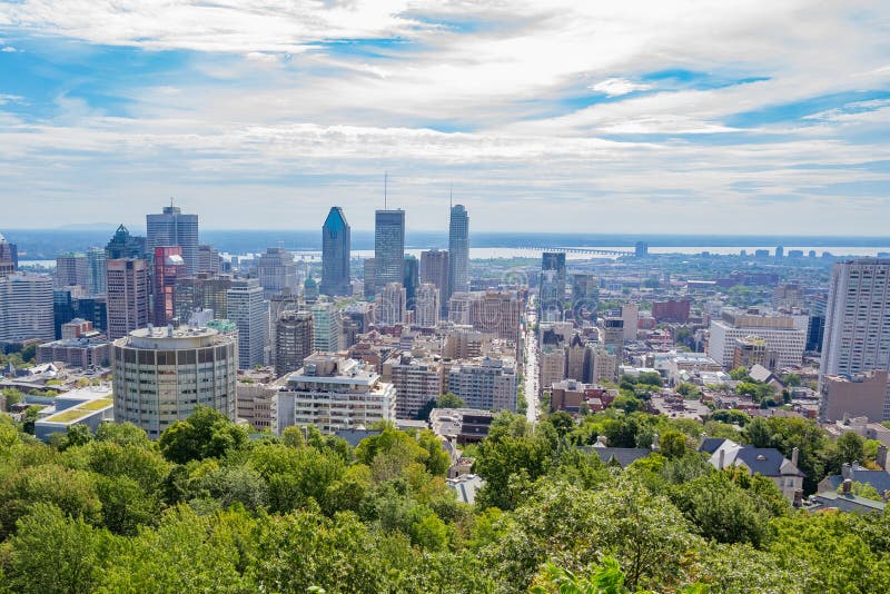 Summer Montreal City Skyline Stock Photo - Image of center, canadian ...