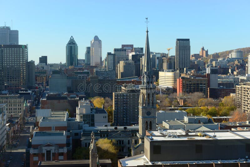 Montreal City Skyline, Quebec, Canada Editorial Stock Image - Image of ...