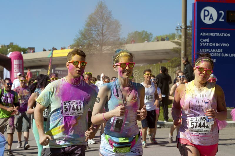 2014 Montreal Color Me Rad 5k Race Editorial Photography - Image of ...