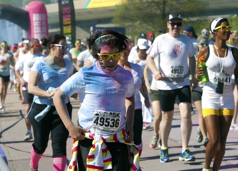 2014 Montreal Color Me Rad 5k Race Editorial Photo - Image of colored ...