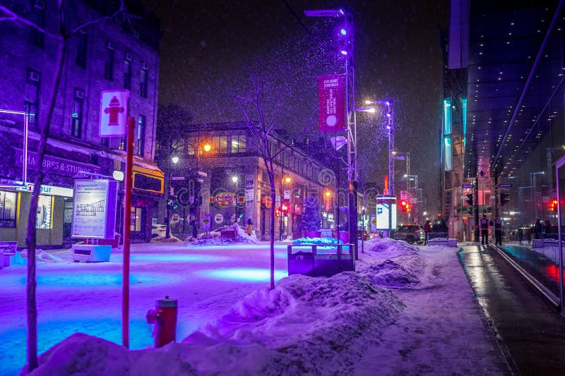 Montreal Night View (Canada) Editorial Image - Image of montreal, night ...