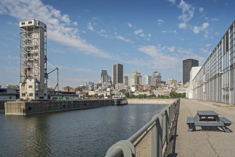Montreal Old Port scene editorial photo. Image of blue - 78633856