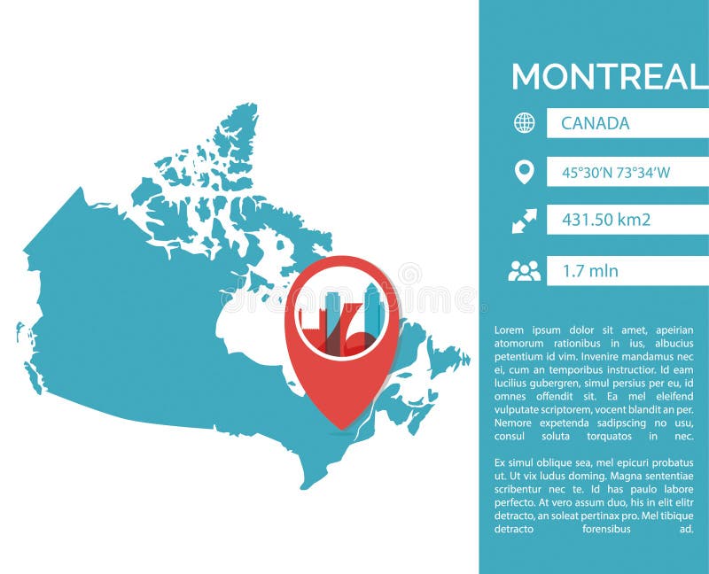 Montreal Map Infographic Vector Isolated Illustration Stock Vector ...