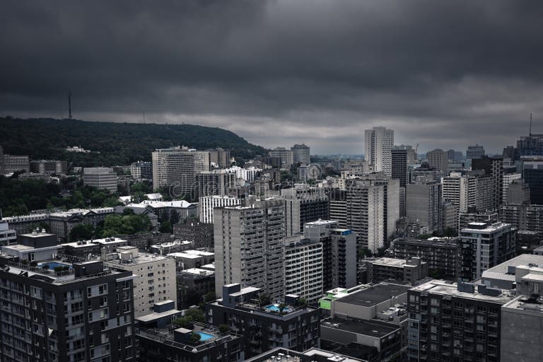 Montreal Rooftop View of the Downtown Stock Photo - Image of downtown ...