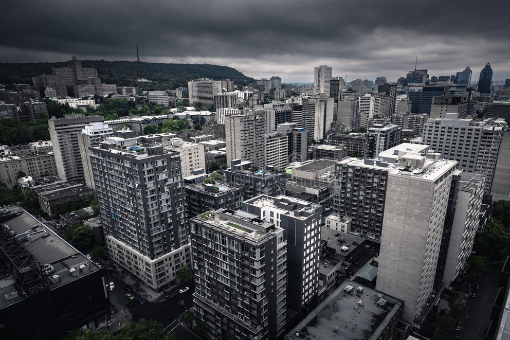Montreal Rooftop View of the Downtown Stock Photo - Image of urban ...