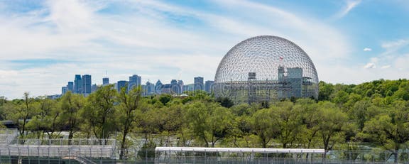 Montreal Skyline and Biosphere in Spring Editorial Photo - Image of ...