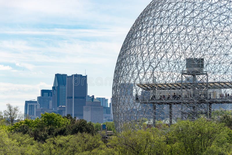 Montreal Skyline and Biosphere in Spring Editorial Stock Image - Image ...