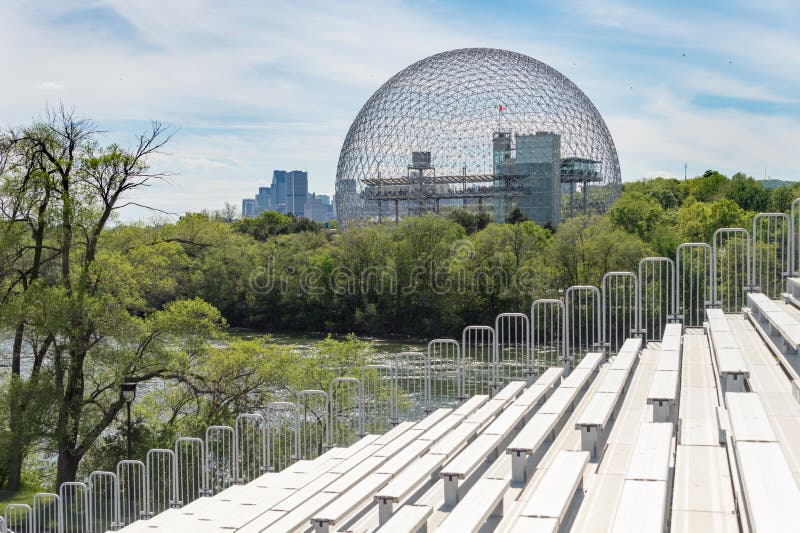Montreal Skyline and Biosphere in Spring Editorial Stock Photo - Image ...