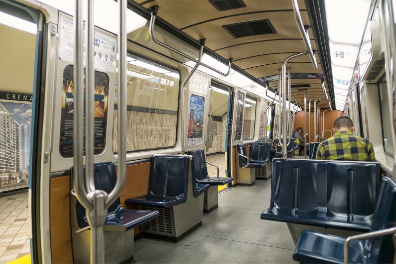 Montreal Subway Inside a Train Editorial Photo - Image of commute ...