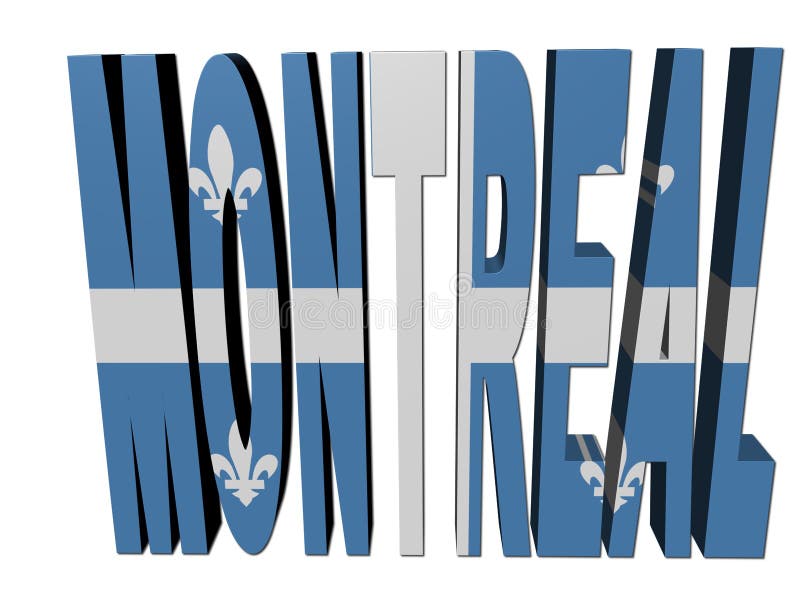 Montreal Text with Quebec Flag Stock Illustration - Illustration of ...