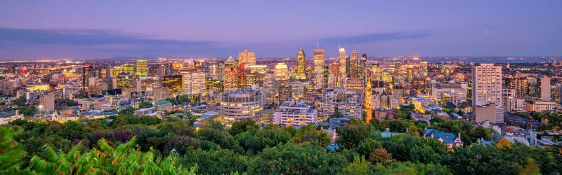 Montreal from Top View at Sunset in Canada Stock Photo - Image of city ...