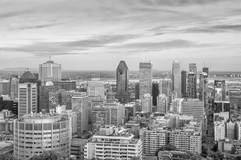 Montreal from Top View at Sunset in Canada Stock Image - Image of ...