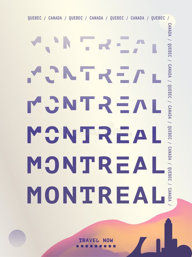 Montreal Typography Minimalist Vector Poster Layout. Brochure, Leaflet ...