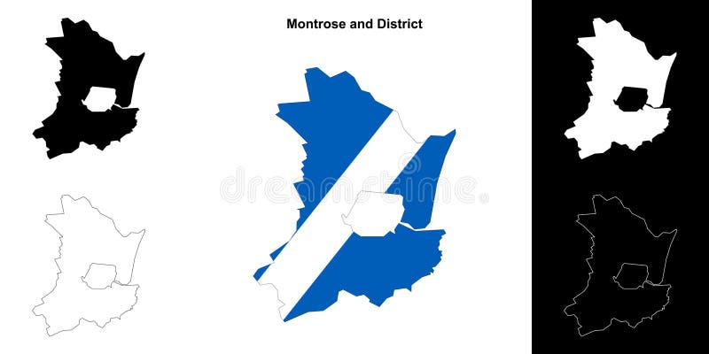 Montrose and District Outline Map Stock Illustration - Illustration of ...
