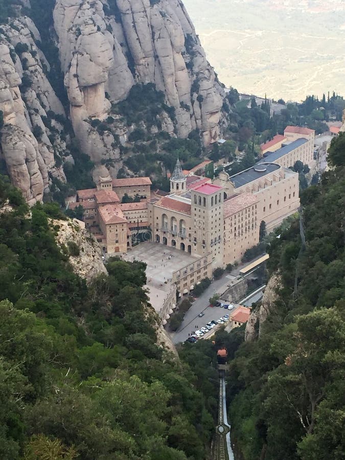 Montserrat Catholic Monastery on the Background of the Mountains in ...