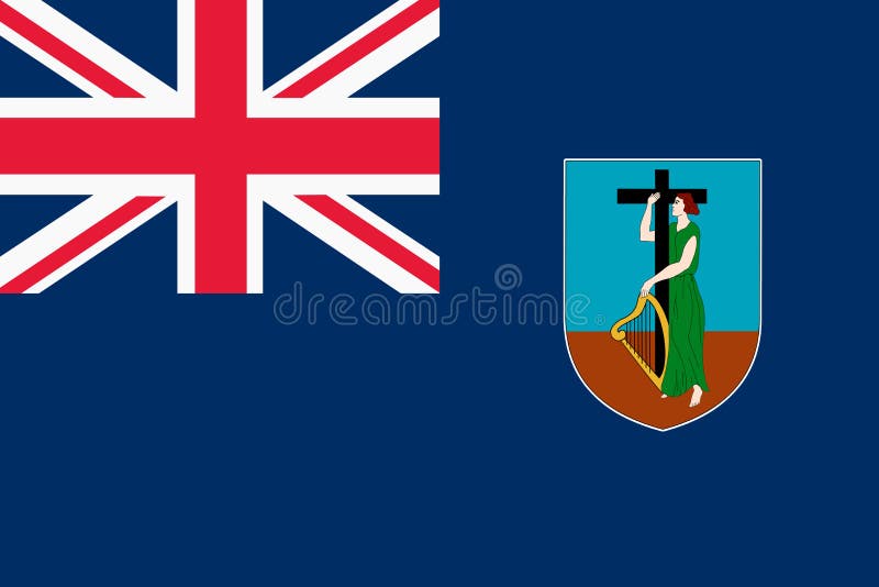 Montserrat Flag Background Illustration Blue Union Jack Crest Stock ...