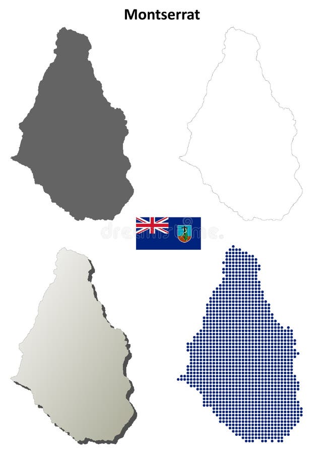 Montserrat outline map set stock vector. Illustration of contour ...