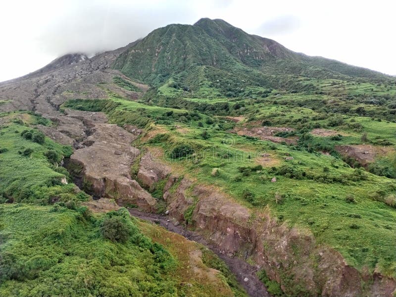 Montserrat Volcano Eruption Isolated Island Stock Image - Image of ...