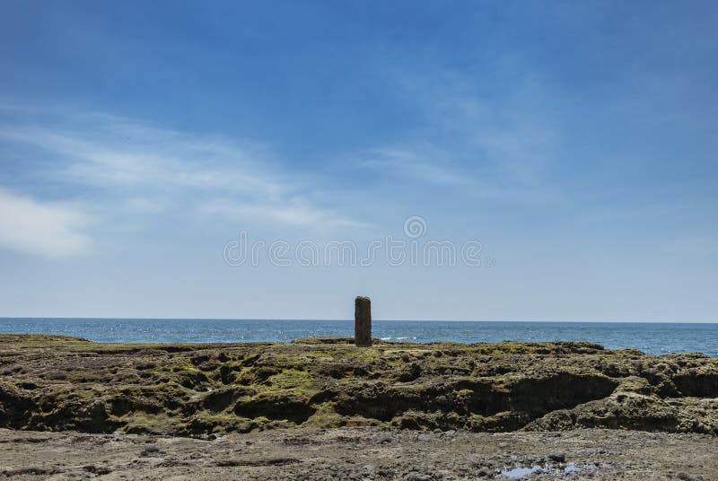 Monument in the beach stock image. Image of perspective - 112857337
