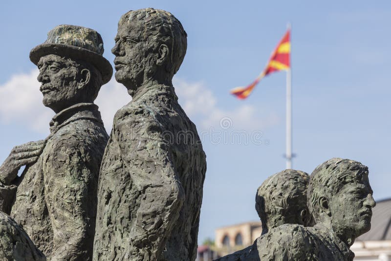 Monument of the Boatmen of Salonica in Skopje - Macedonia Stock Image ...