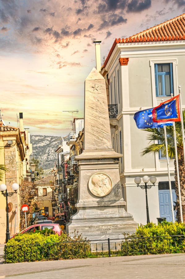 Monument in the Center of Nafplio, Greece Editorial Stock Image - Image ...