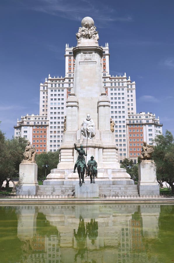 The Monument Of Cervantes In Madrid, Spain Stock Photo - Image: 26633128
