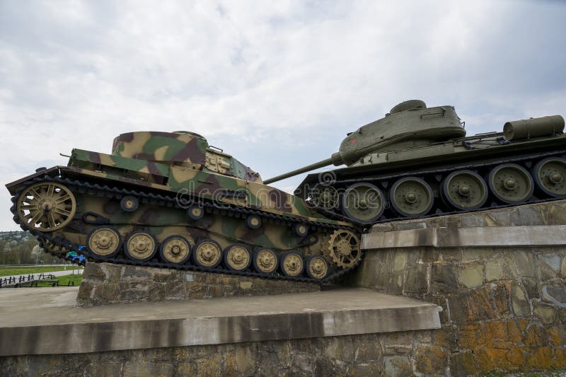 Monument: the Collision of Russian T-34 Tank and German PZkpwf Tank ...