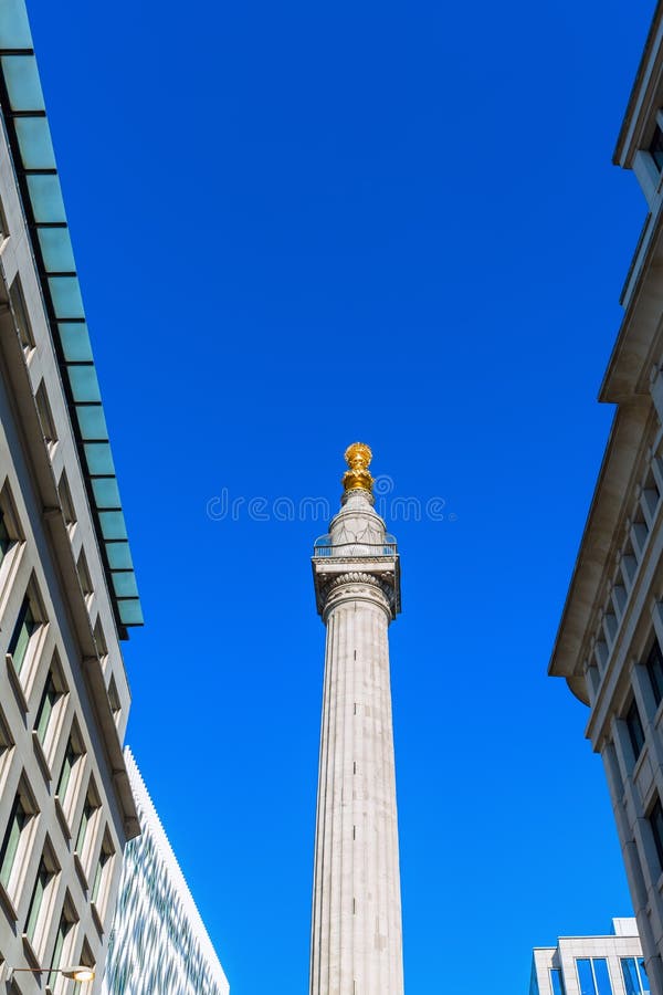 Monument Column in London, UK Editorial Image - Image of fire, europe ...