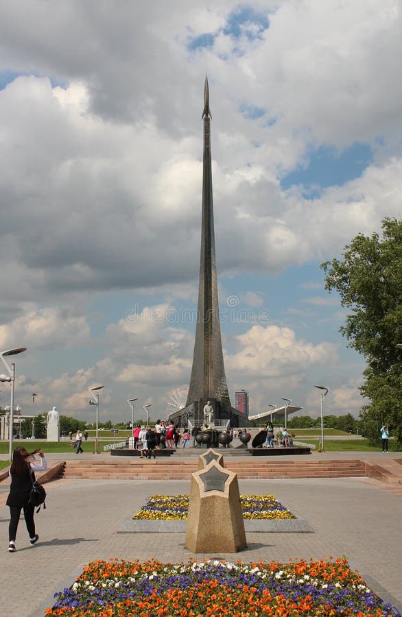 Monument `To the Conquerors of Space`, Space Museum in Moscow, Russia ...