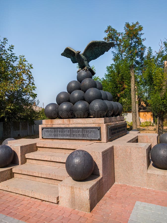 Monument Eagle Sitting on Core, Ochakov, Ukraine Stock Image - Image of ...