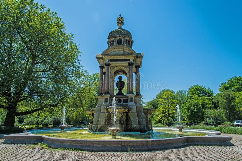 A Monument and a Fountain for Dr.Samuel Sarphati Stock Photo - Image of ...