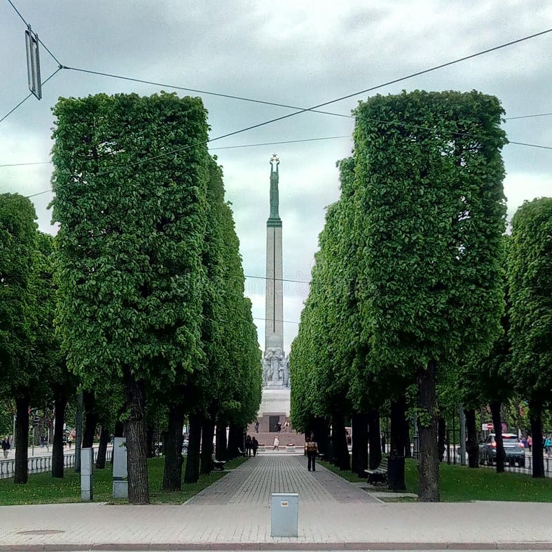 Monument of Freedom in Riga, Latvia Stock Photo - Image of latvia ...
