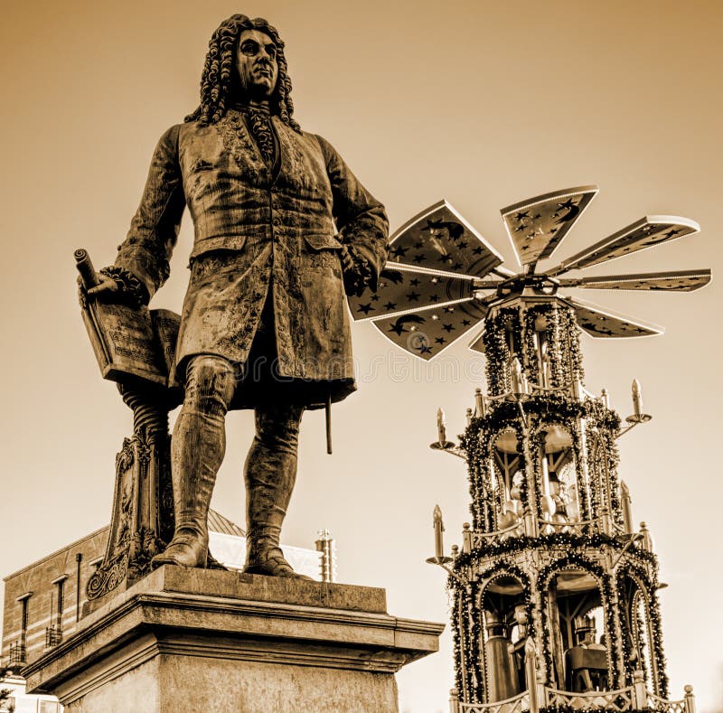 Monument of the Georg Friedrich Handel Stock Image - Image of memorial ...