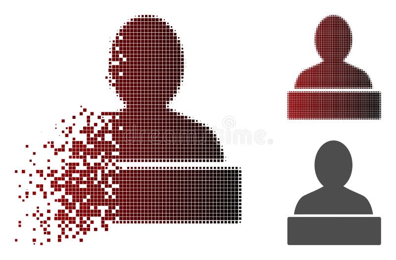 Broken Pixel Halftone Monument Icon Stock Vector - Illustration of ...