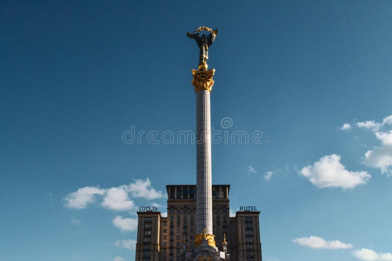 The Monument of Independence Stands Against the Background of the Blue ...