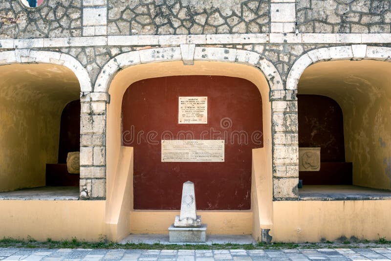 Monument Inside Old Fortress, Corfu Island, Greece Stock Photo - Image ...