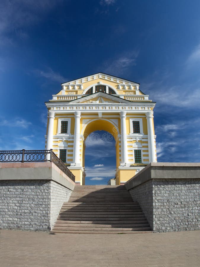 Monument Moscow Gate in Irkutsk City. Editorial Stock Photo - Image of ...
