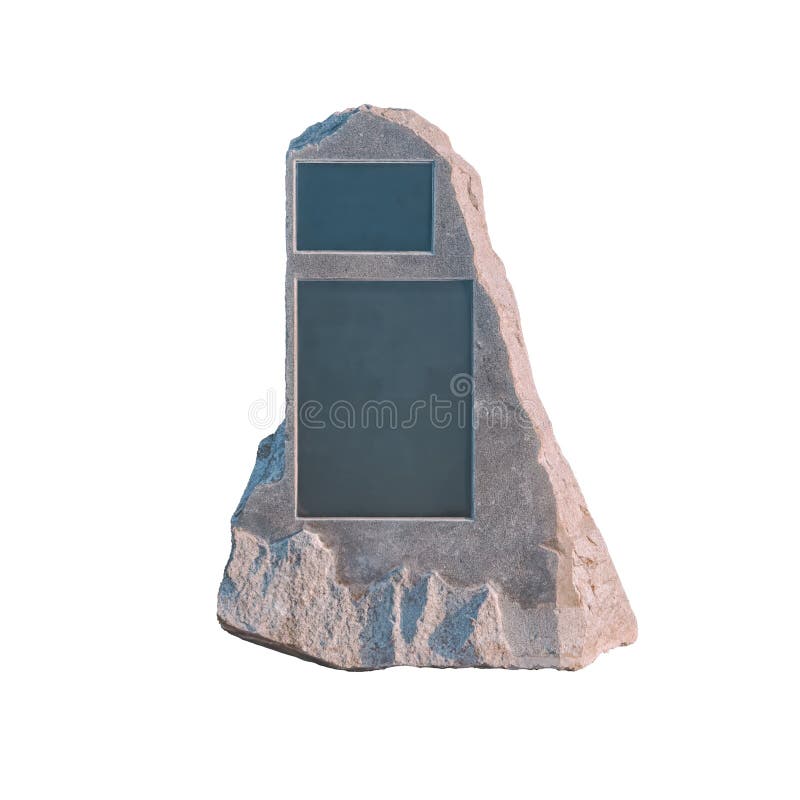 Monument Rock Made of Granite with Empty Space for Text Isolate on a ...