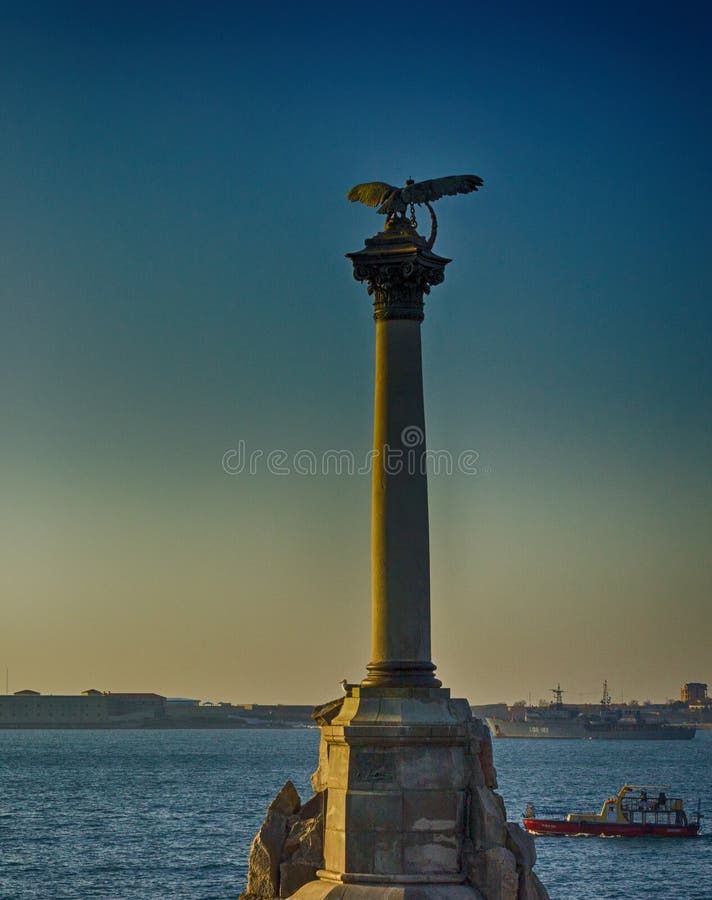 Monument in Sea Statue Summer Day Editorial Photography - Image of ...