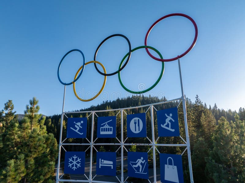 Monument Sign at an Intersection in Olympic Valley. Editorial Stock ...
