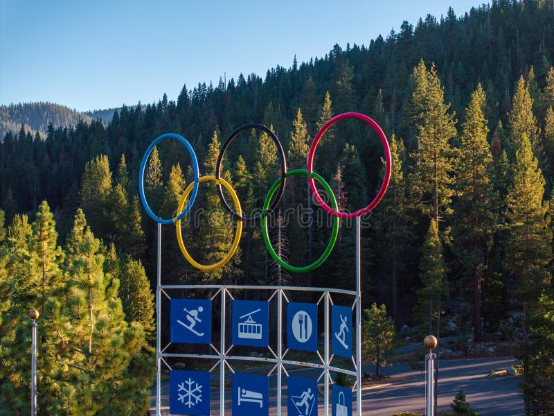 Monument Sign at an Intersection in Olympic Valley. Editorial Image ...