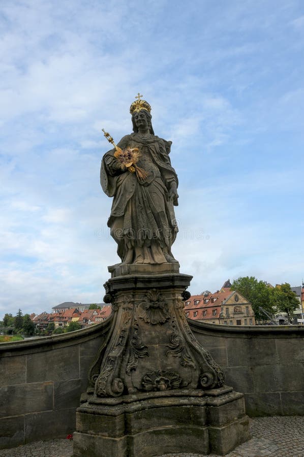 Monument St. Kunigunde on the Bridge Over Regnitz in Bamberg Editorial ...