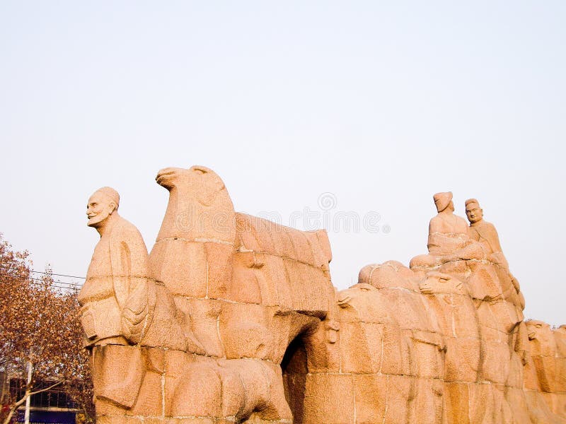 Monument for Starting Point of Silk Road, Xi`an, China Stock Image ...