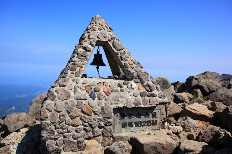 Monument on the summit stock image. Image of volcano - 48799905
