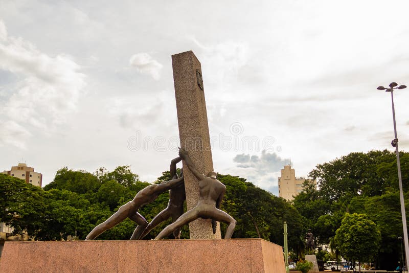 Monument of the Three Races with Cloudy Sky in the Background ...