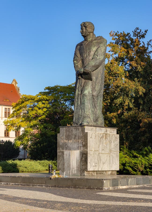 Monument To Adam Mickiewicz Editorial Stock Image - Image of monument ...