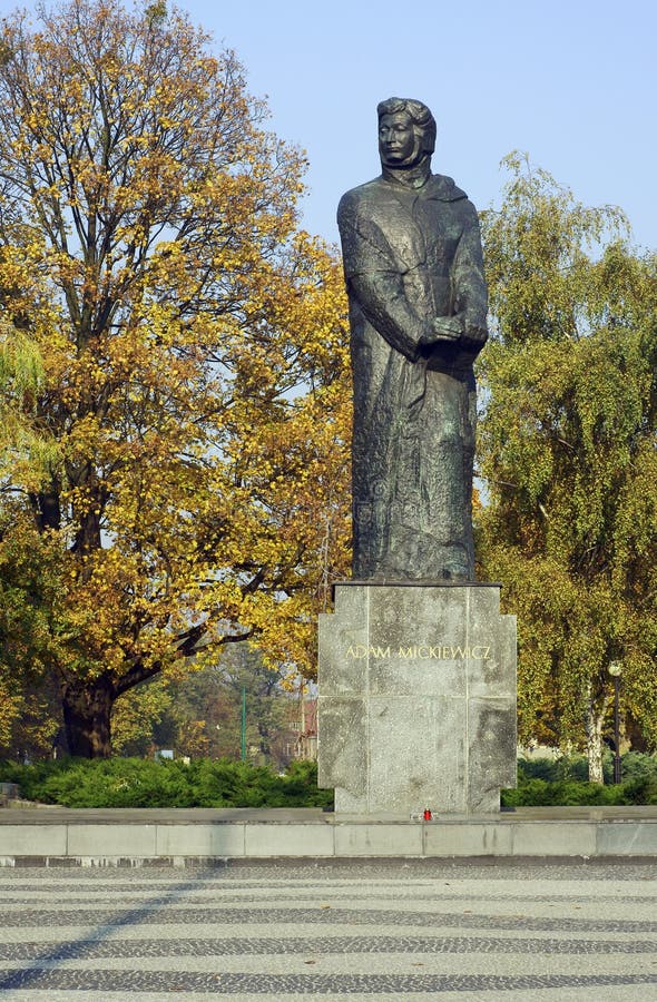 Monument To Adam Mickiewicz in Poznan Stock Image - Image of poznan ...